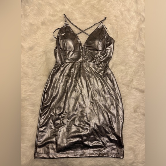 G by Guess | Dresses | Guess Silver Mini Party Dress Nwt | Poshmark